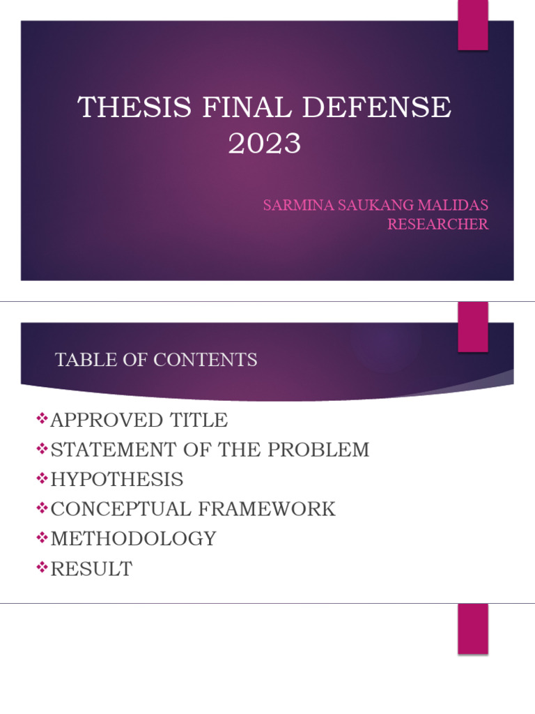 Thesis Final Defense | PDF | Hypothesis | Statistical Significance Thesis Final Defense | PDF | Hypothesis | Statistical Significance