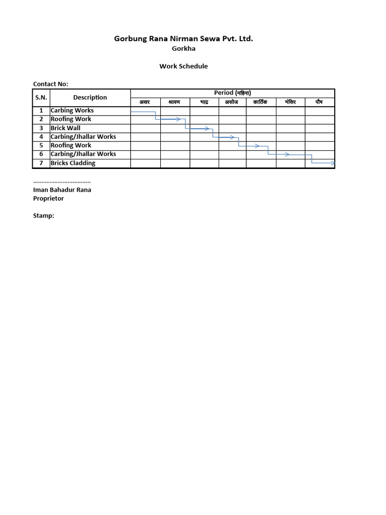 Gorkha Construction Work Schedule | PDF