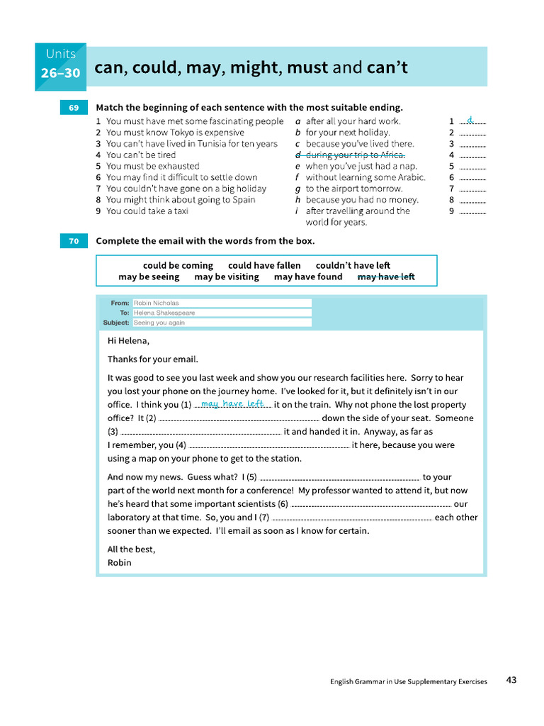 Meeting 5 Modals Exercises | PDF