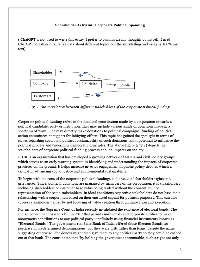 Corporate Political Funding | PDF | Stakeholder (Corporate) | Due Diligence