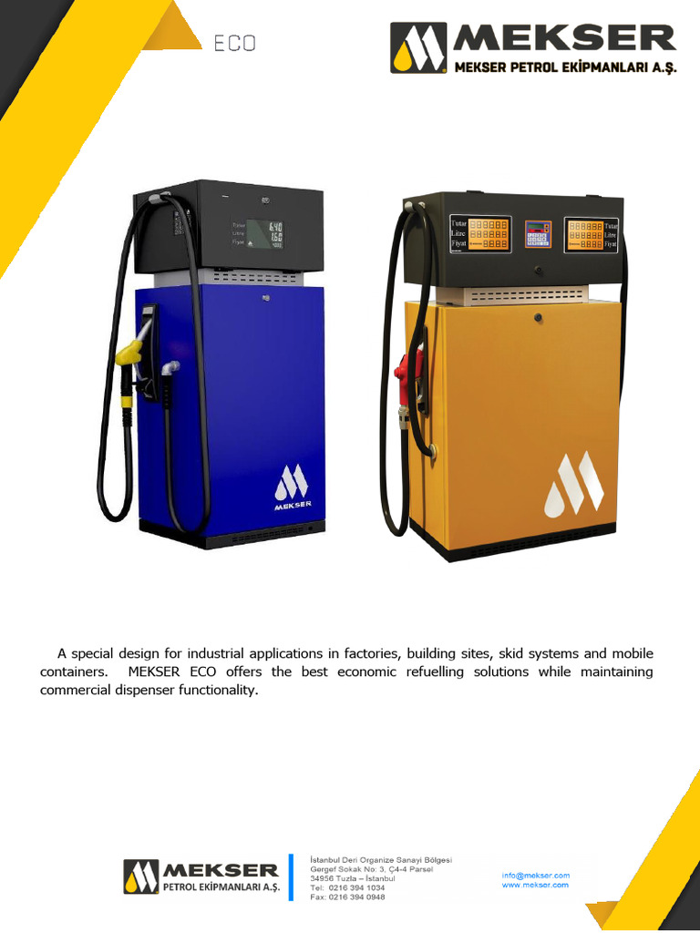 MEKSER ECO Fuel Dispenser Overview | PDF | Pump | Alternating Current