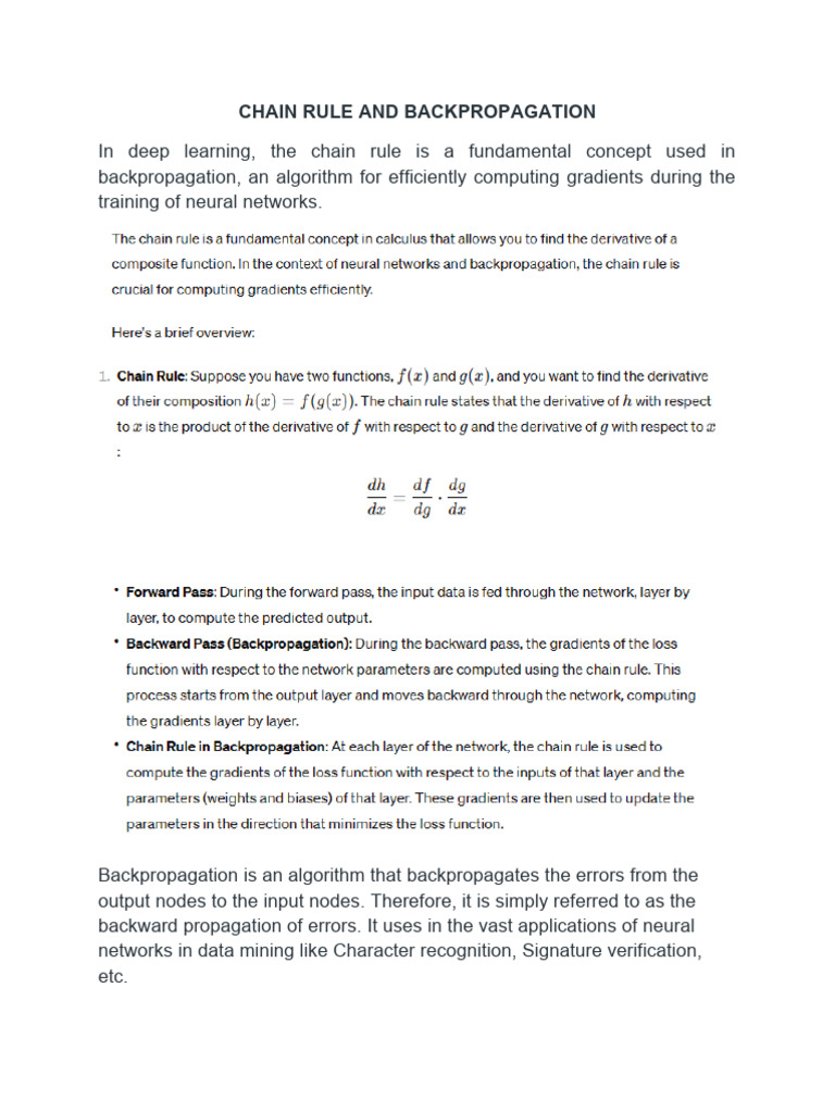 Unit4 - Chain Rule and Backpropagation | PDF | Artificial Neural ...
