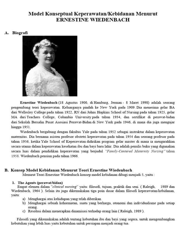 Model Konseptual Keperawatan ERNESTINE WIEDENBACH | PDF | Pengembangan Diri