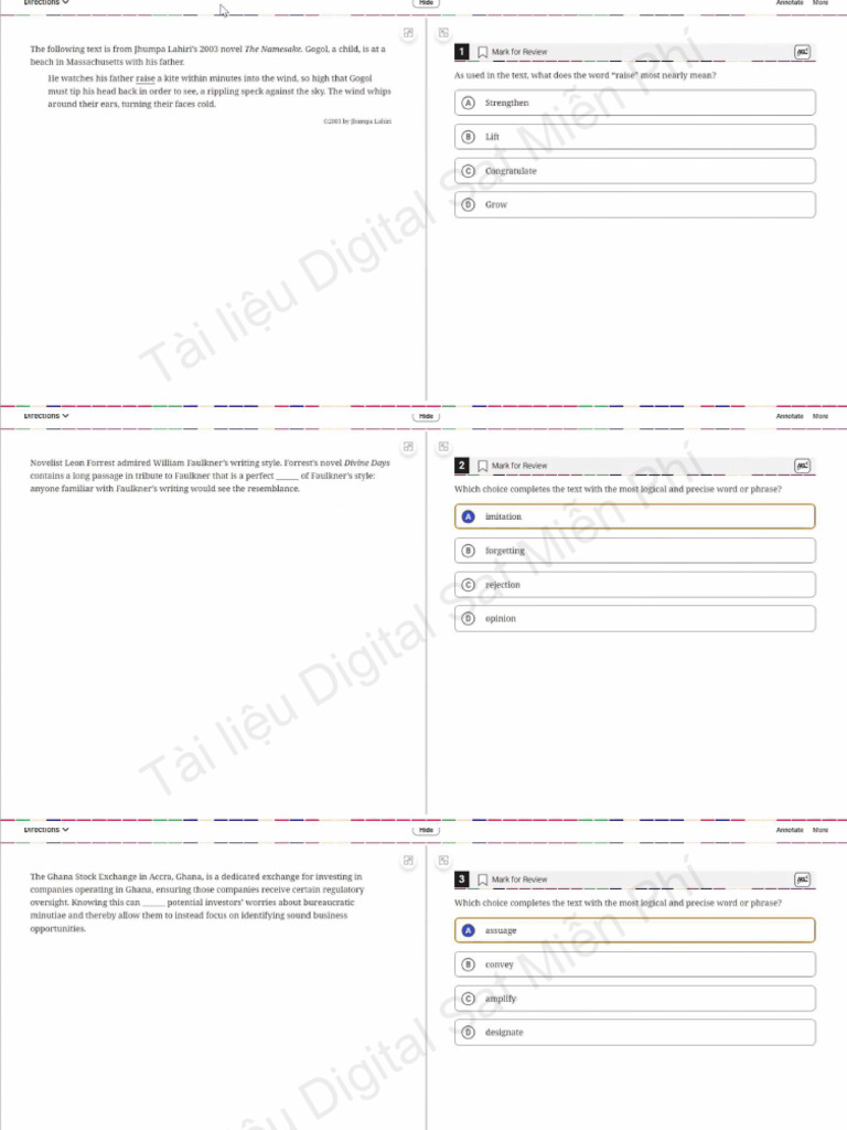 June 2024 SAT INT VER 2 (Only Ans For Verbal Module) | PDF