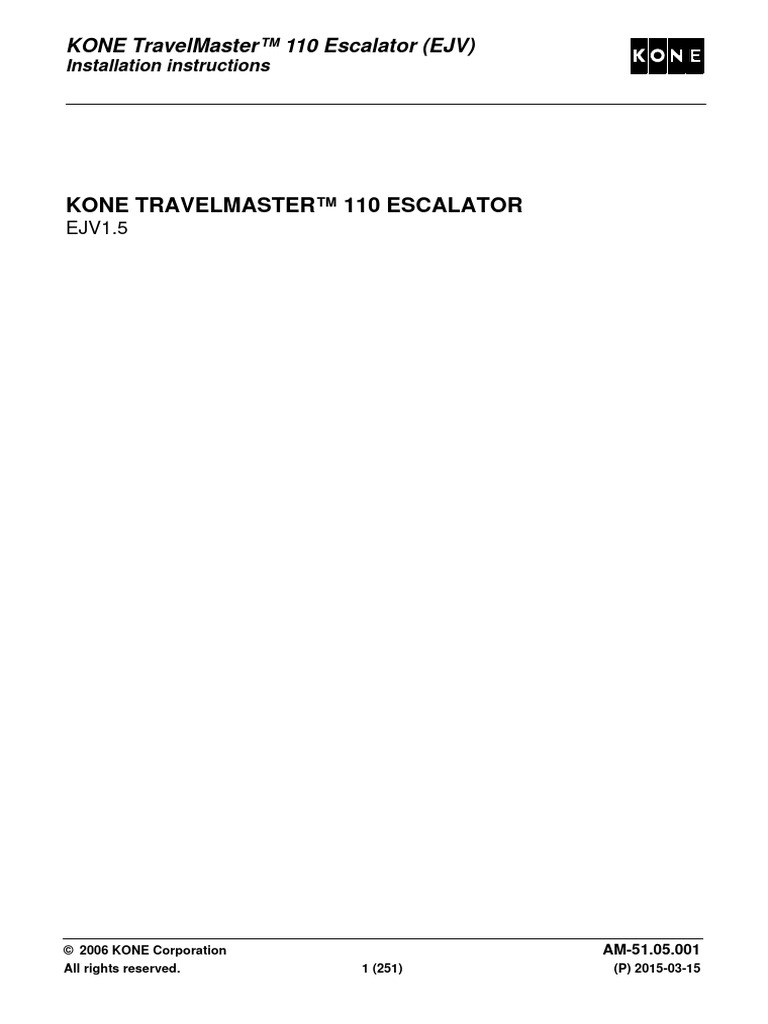 Kone Travelmaster Installation Instructions Am-51.05.001 - en - p.1 ...