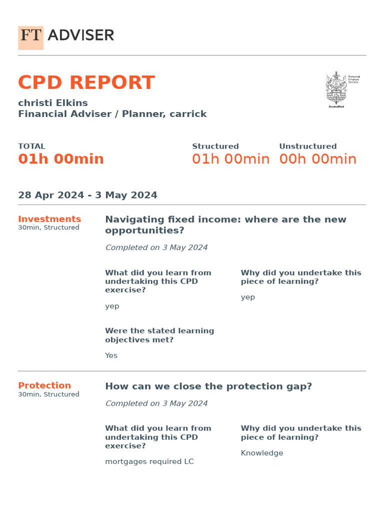 CPD - Report 20240503 093936 | PDF