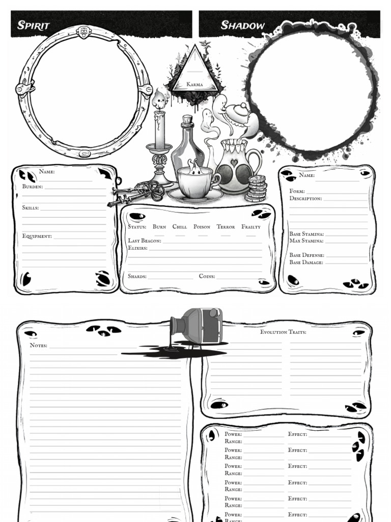 Ink Character Sheet - Snowbright Studio | PDF