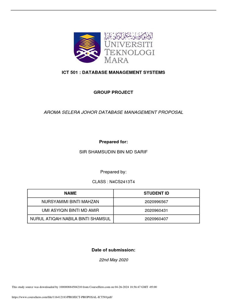 Aroma Selera Johor Database Proposal | PDF | Mobile App | Receipt