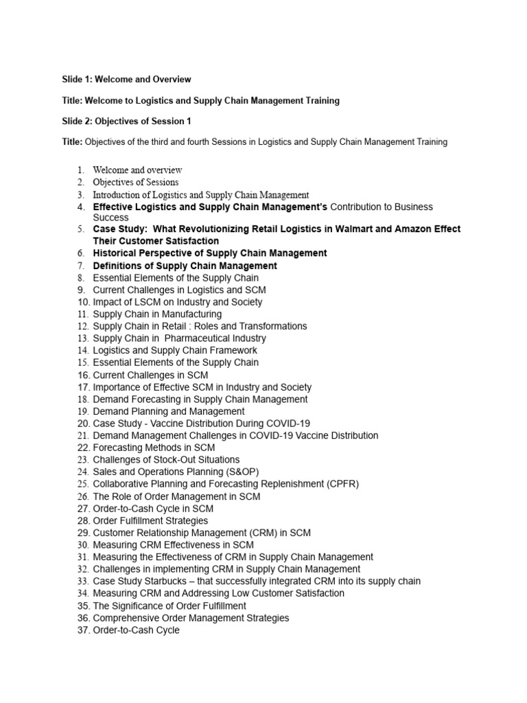 Module 3 - Slides for Session 1 & 2 | PDF | Supply Chain Management | Supply Chain