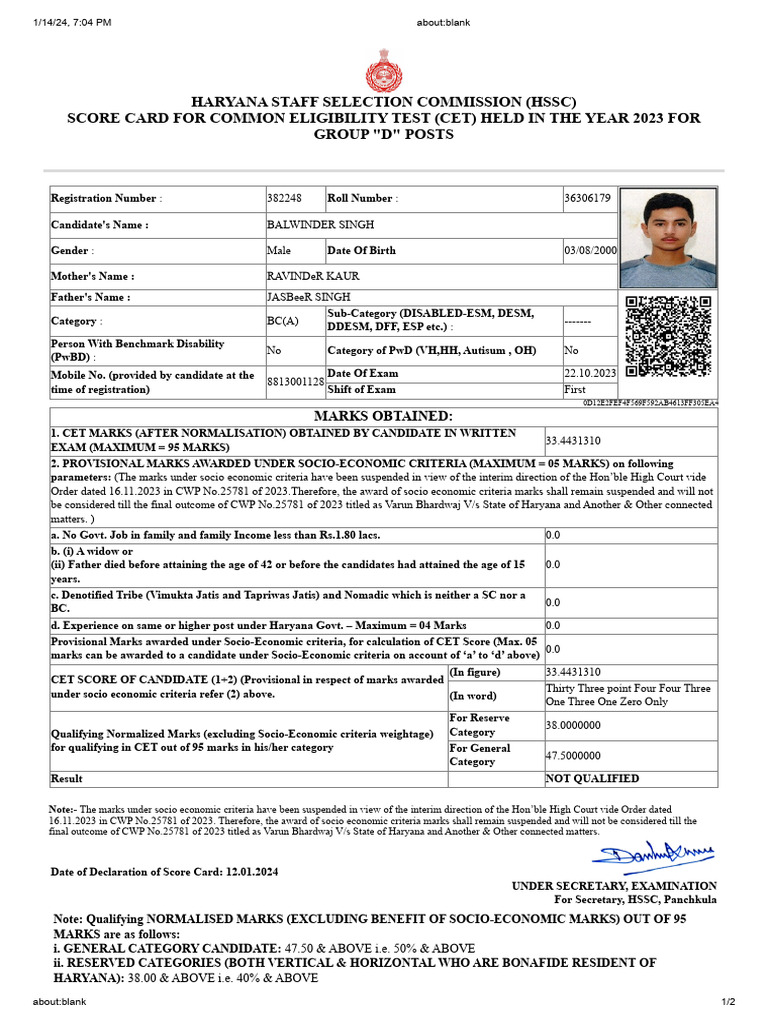 My Result Group D | PDF | Biometrics | Justice