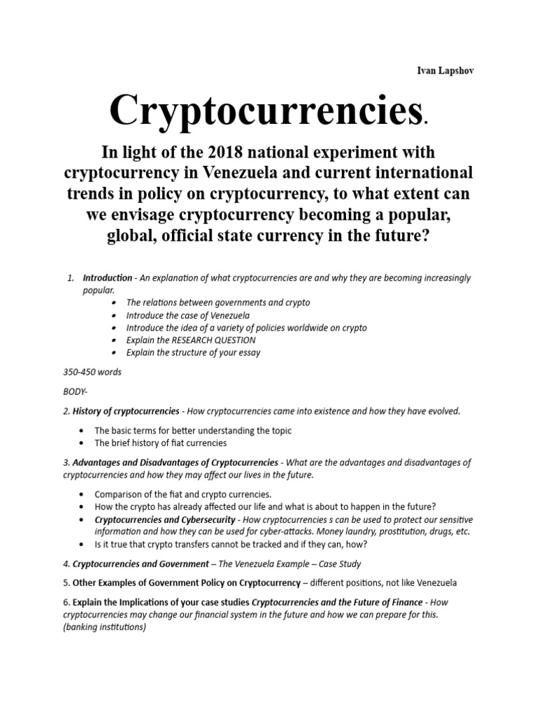 Essay Ivan Lapshov Revised | PDF | Cryptocurrency | Bitcoin