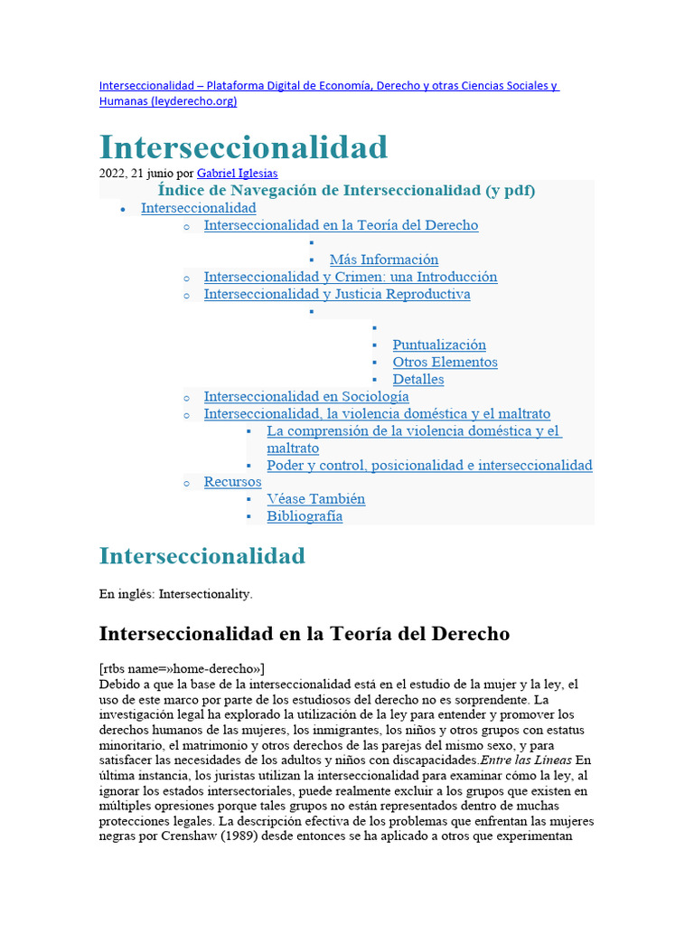 Interseccionalidad en El Codigo Penal | PDF | Interseccionalidad | La violencia contra las mujeres
