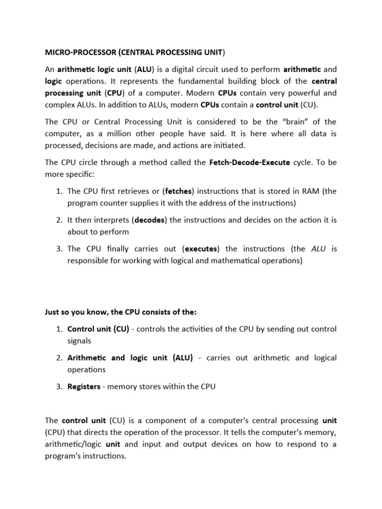 Cpu and Functions | PDF | Central Processing Unit | Computing
