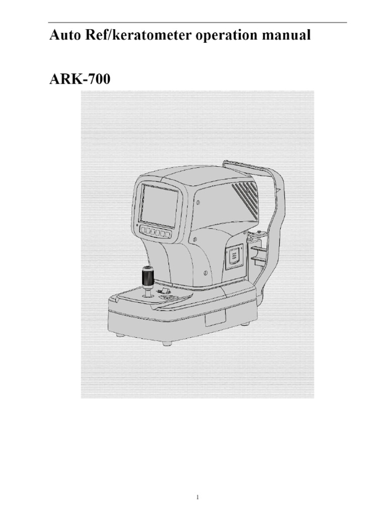 Nidek Medical ARK-700 Series Operation Manual - Manualzz | PDF
