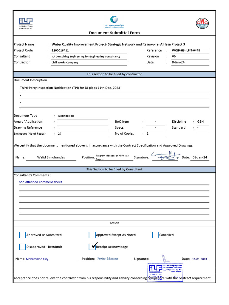 WQIP-H3-ILF-T-0448 V0, Third-Party Inspection Notification (TPI) For DI ...