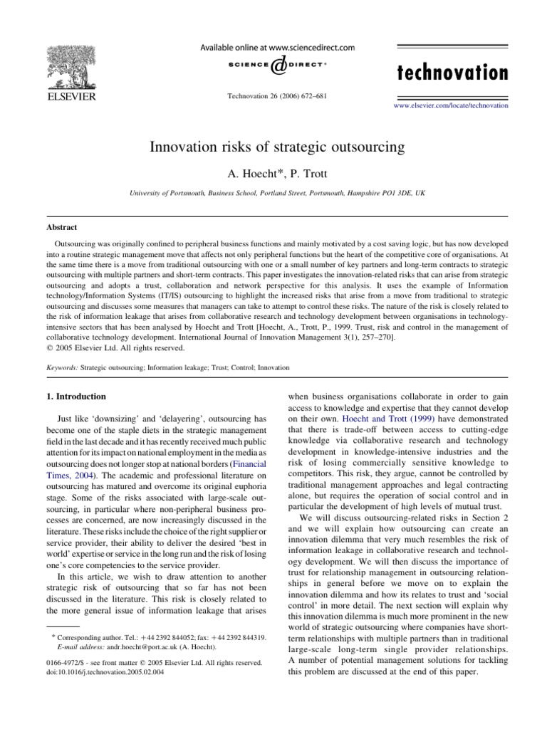 Science 23 | Download Free PDF | Outsourcing | Innovation