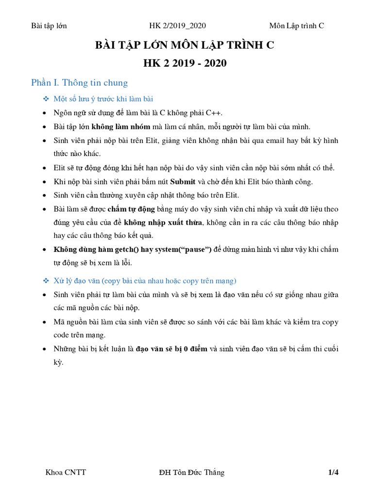 Bai Tap Lon 2020 LTC | PDF