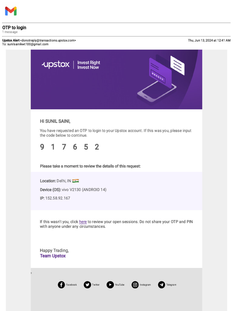 Gmail - OTP to login | PDF
