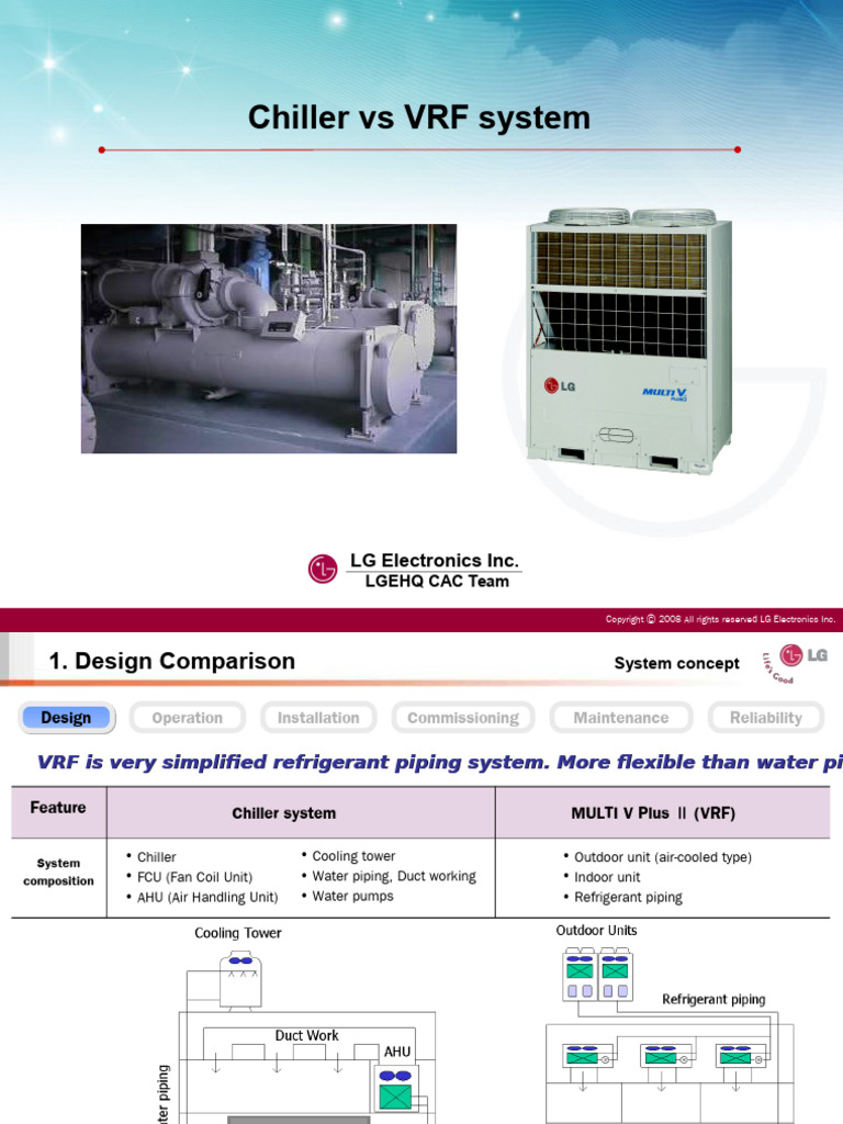 Chiller Vs VRF System | PDF | Air Conditioning | Engineering Thermodynamics