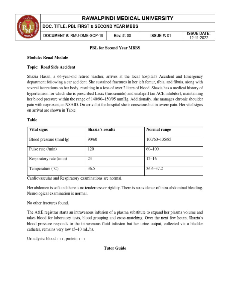 PBL Case 2nd Year MBBS | PDF