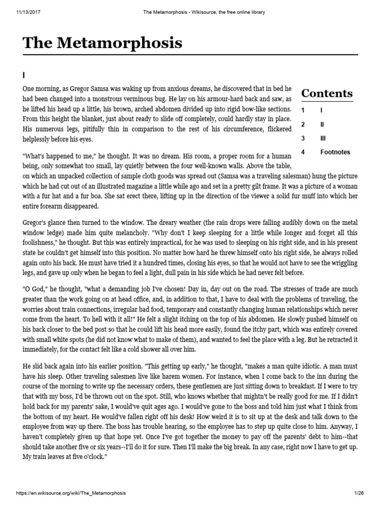 Metamorphosis_-_Franz_Kafka | PDF | The Metamorphosis