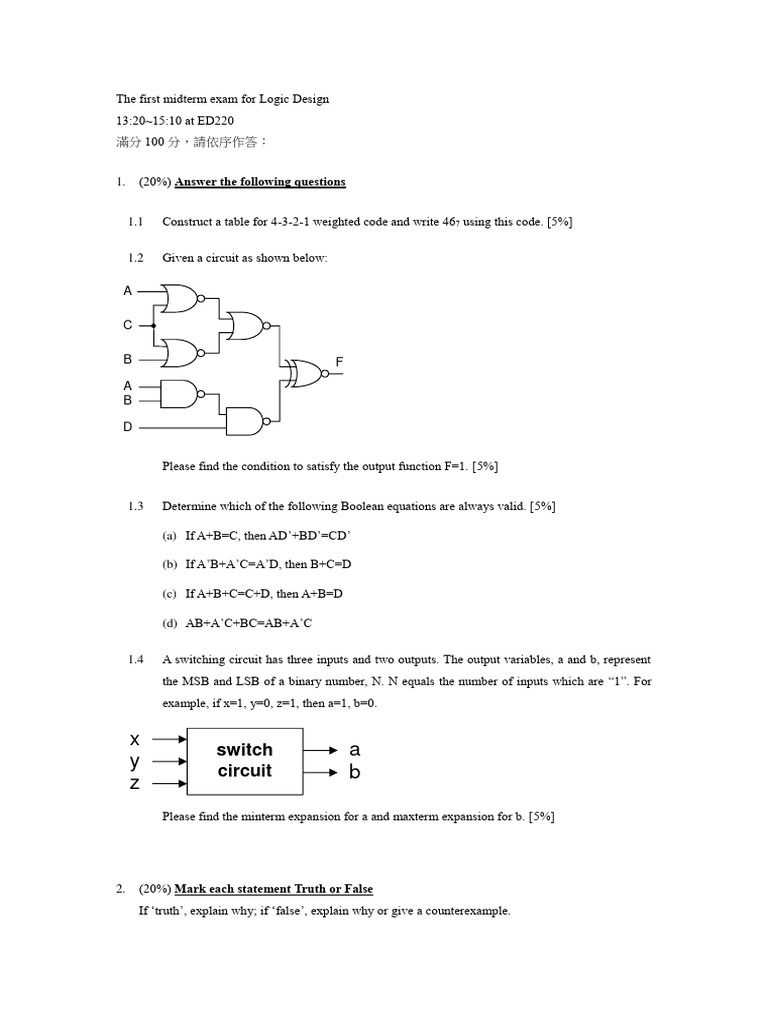 Mid_sol | PDF | Mathematics | Mathematical Logic