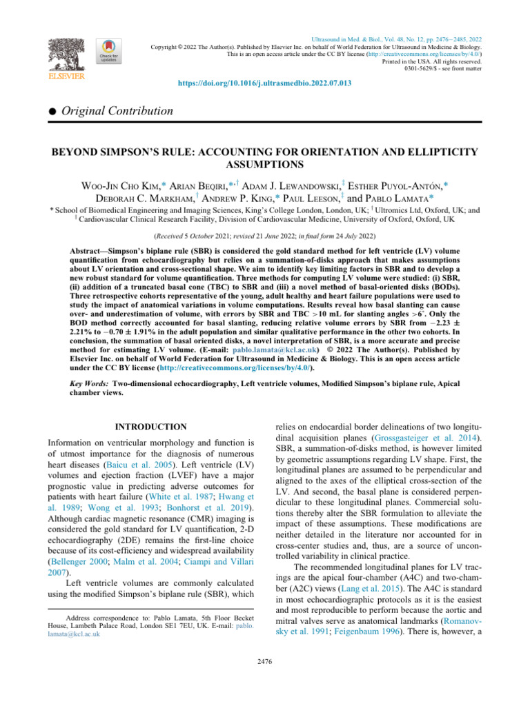 Beyond Simpson's Rule Accounting For Orientation | PDF | Ejection ...