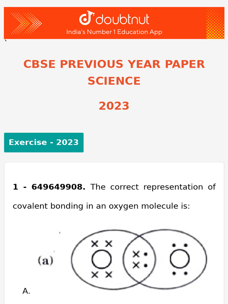 Cbse Previous Year Paper Class 10 Science 2023 Doubtnut English Medium 2023 Web 9 | PDF ...