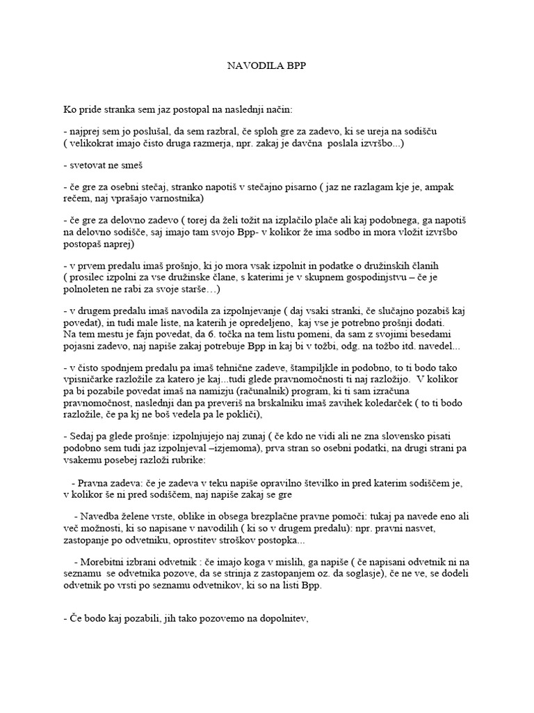 Navodila BPP | PDF