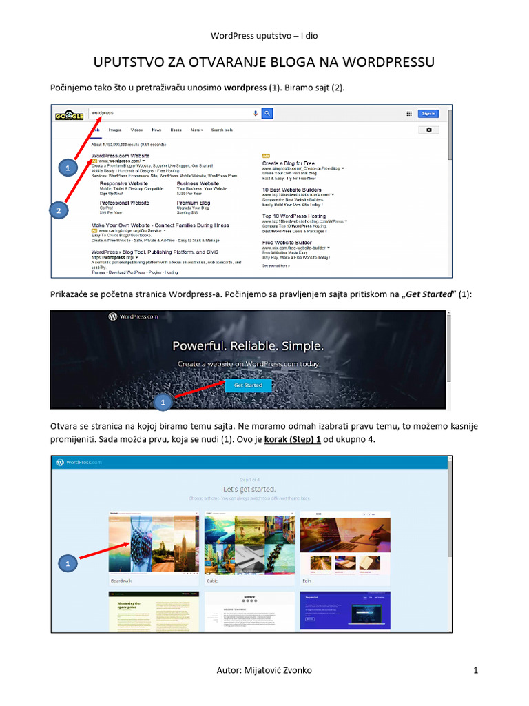Wordpress Uputstvo - Novo I - OK | PDF