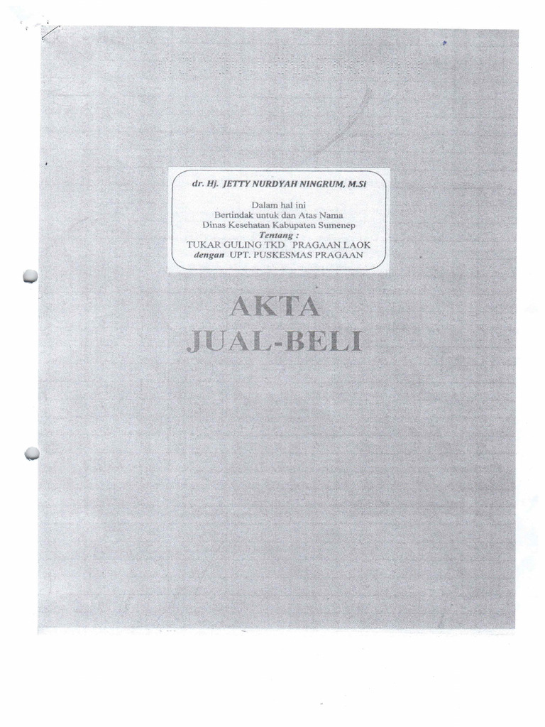 Akte Tanah Pragaan | PDF