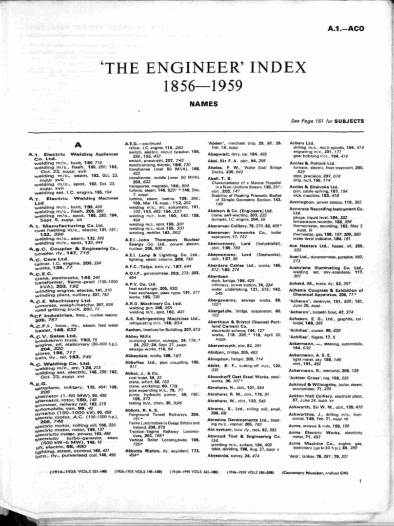 The Engineer Index A | PDF