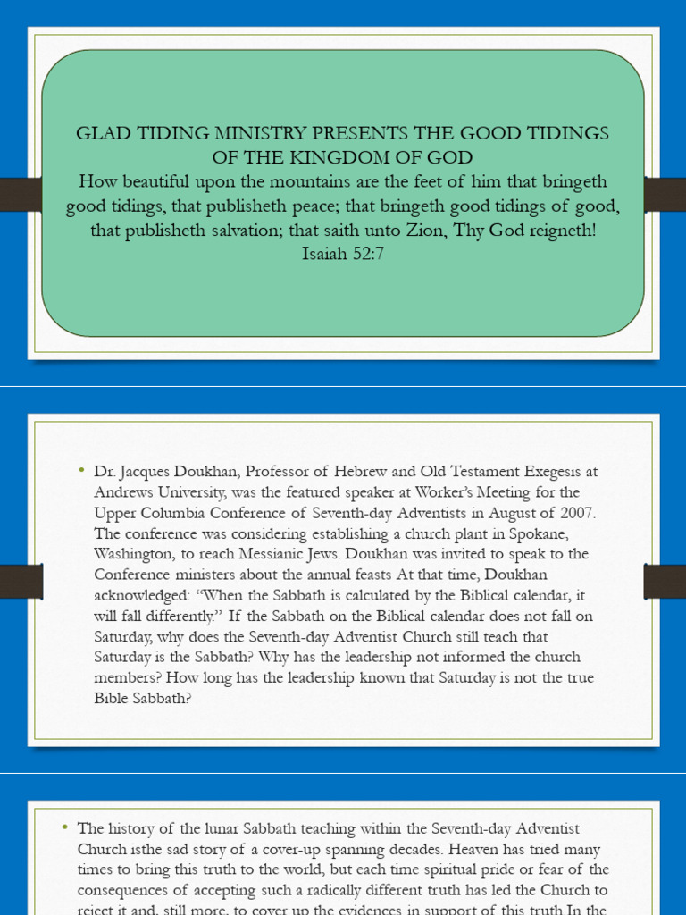 Biblical Sabbath History Within SDA | PDF | Seventh Day Adventist Church