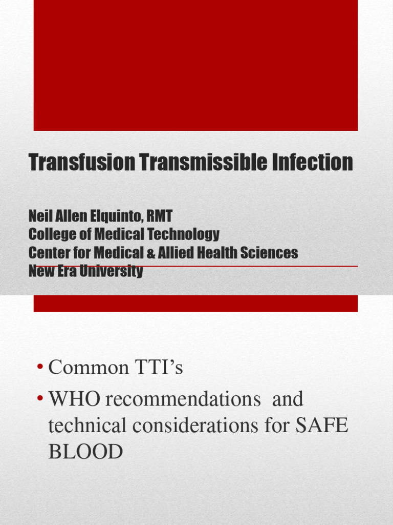 Transfusion Transmitted Infection | PDF | Hepatitis | Hepatitis C