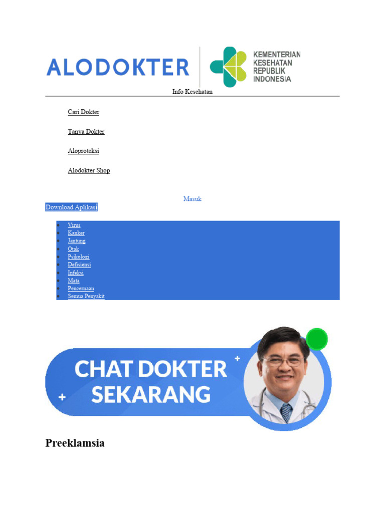 Preeklamsia: Gejala, Penyebab, dan Penanganan | PDF