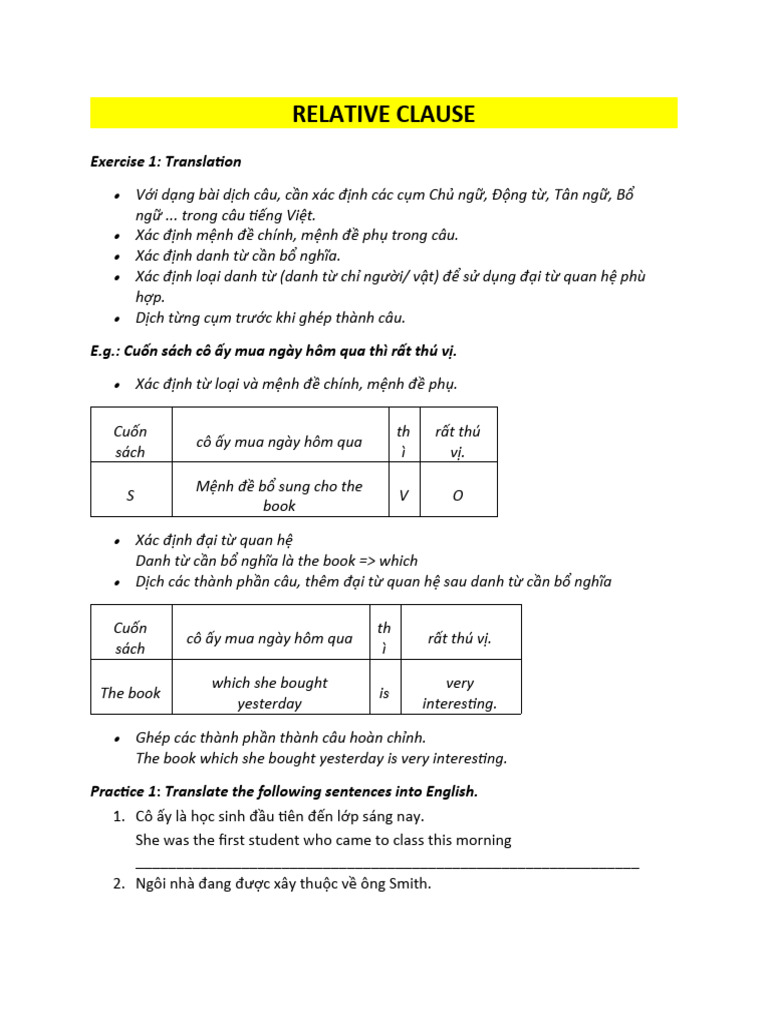 Relative Clause | PDF