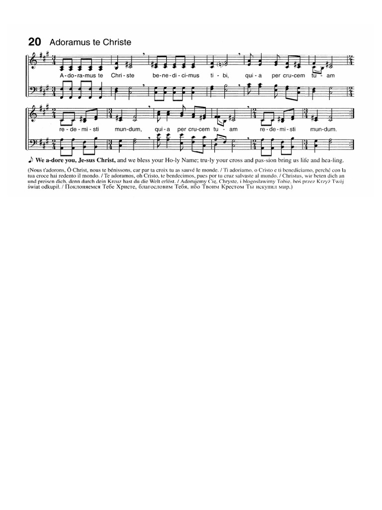Adoramus Te Christe - Taize - Music | PDF