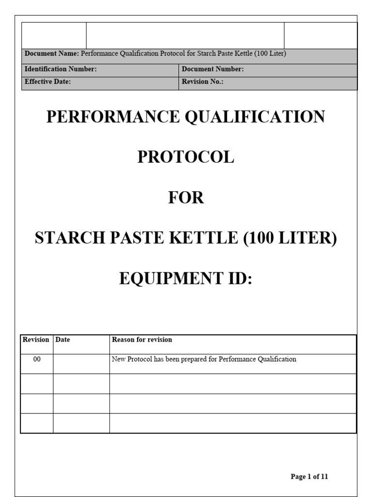 PQ Protocol For Paste Kettle | PDF | Verification And Validation