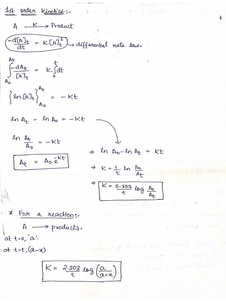 1st Order Kinetics | PDF