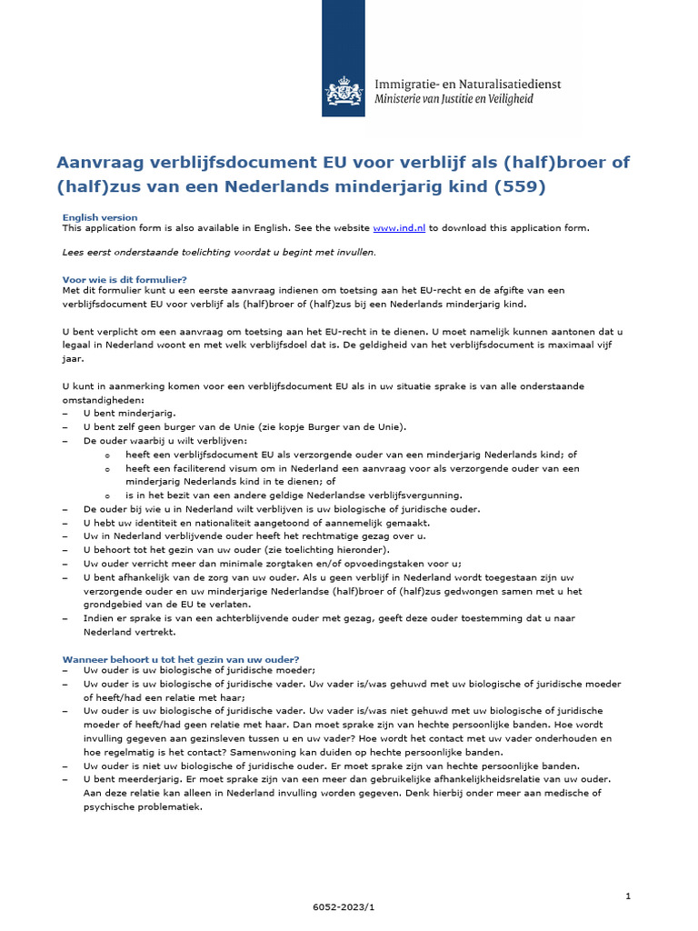 Aanvraag Verblijfsdocument EU Voor Verblijf Als (Half) Broer of (Half ...