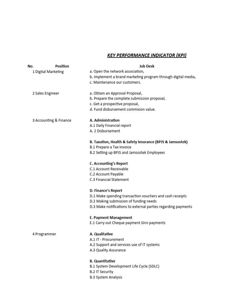 Draft Untuk Contoh KPI Karyawan - 2019 | PDF | Payments | Receipt