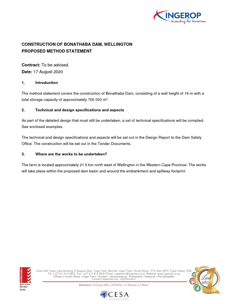 Appendix 8.4 - Engineering Method Statement | PDF | Pipe (Fluid ...
