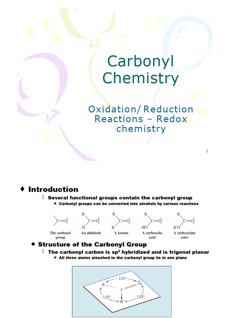 Carbonyl Chemistry Oxidation Reduction | PDF | Aldehyde | Ester
