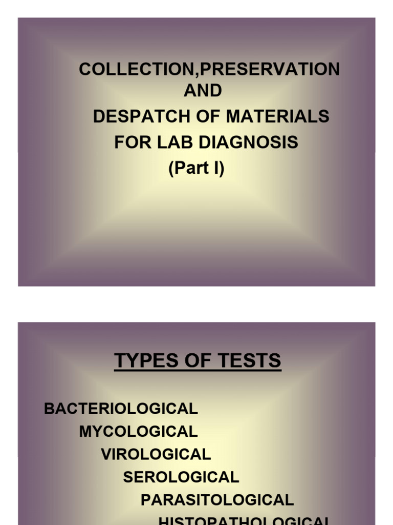 Collection-of-samples-for-lab-diagnosis---Part-I | Download Free PDF ...