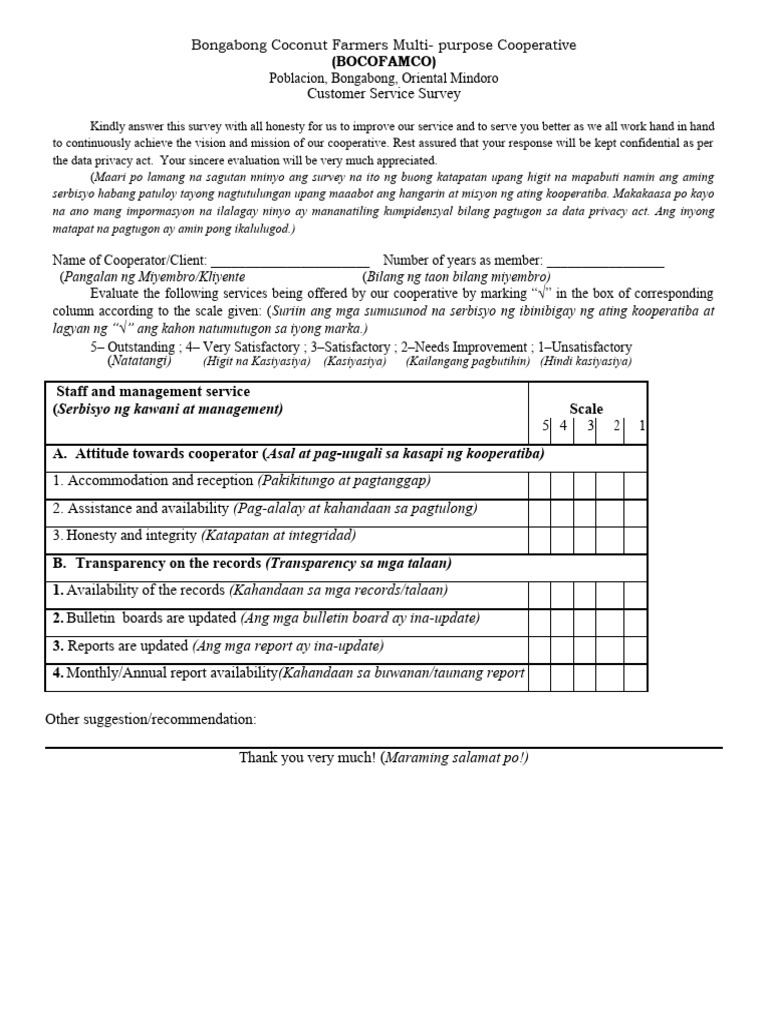 Time Deposit (Coop Survey) | PDF