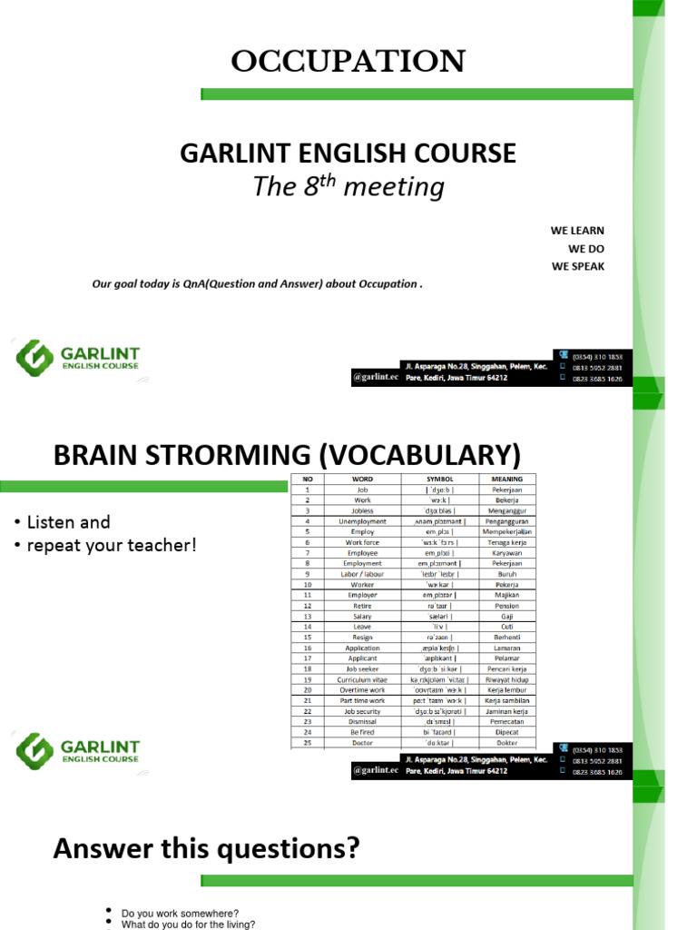 Occupation | PDF | Cognition