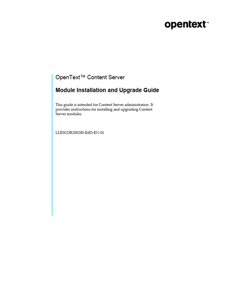 OpenText Content Server 20.2.0 - Module Installation and Upgrade Guide English (LLESCOR200200 ...
