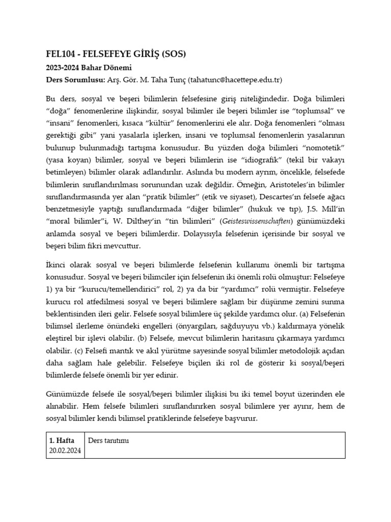 Fel104 - Felsefeye Gi̇ri̇ş (Sos) | PDF