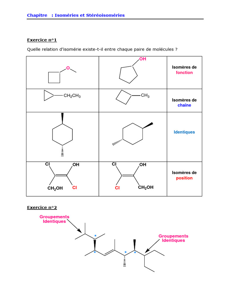 TD Corr 13 | PDF | Isomère | Chimie organique