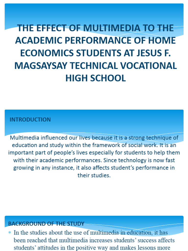 The Effect of Multimedia To The Academic Performance | PDF | Multimedia ...